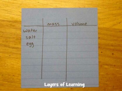 Floating Eggs Experiment - Layers of Learning