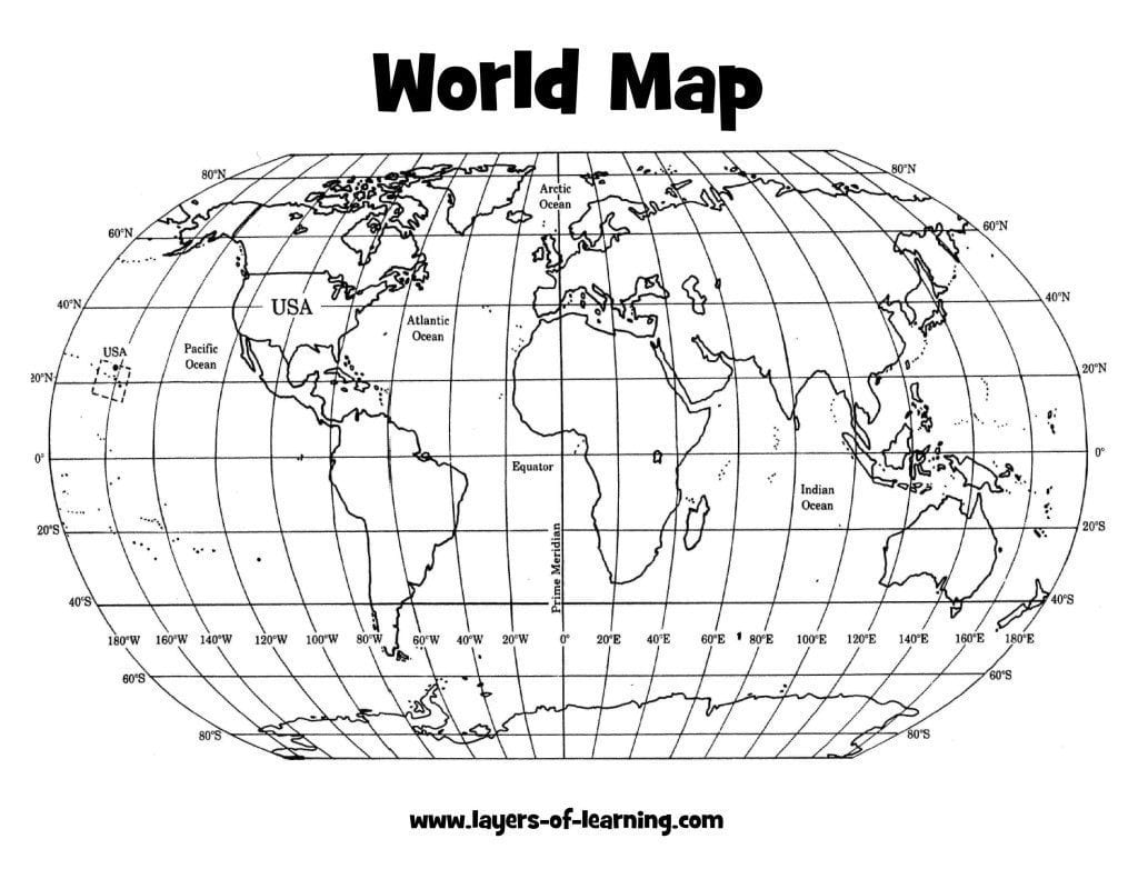 World Map Grid Layers Of Learning