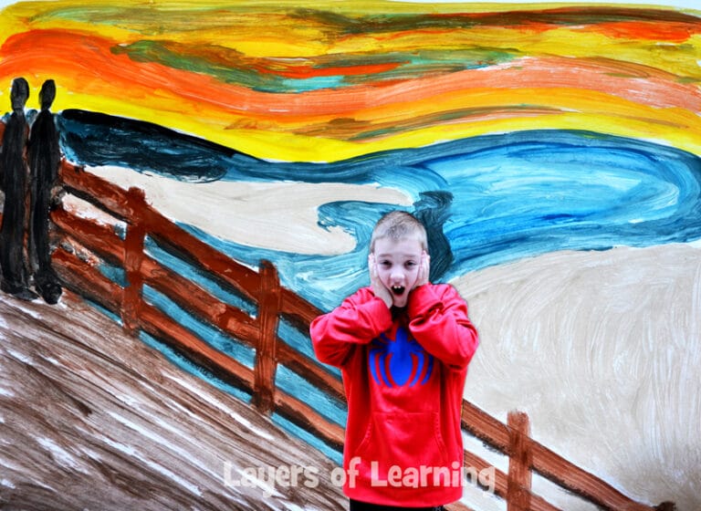 Recreate Munch’s The Scream With Your Kids - Layers of Learning