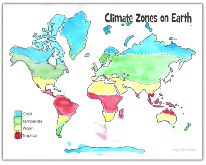 Color A Map of Climate Zones - Layers of Learning