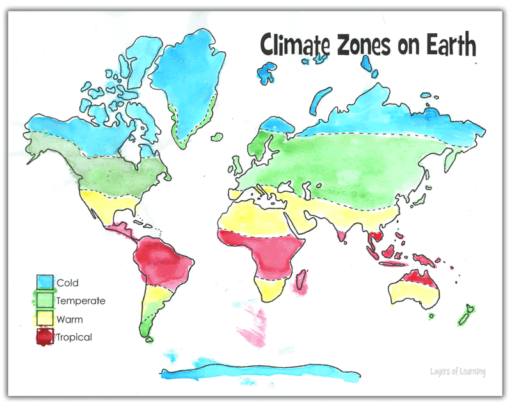 Color A Map of Climate Zones - Layers of Learning