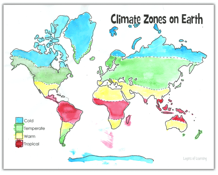 Color A Map of Climate Zones - Layers of Learning