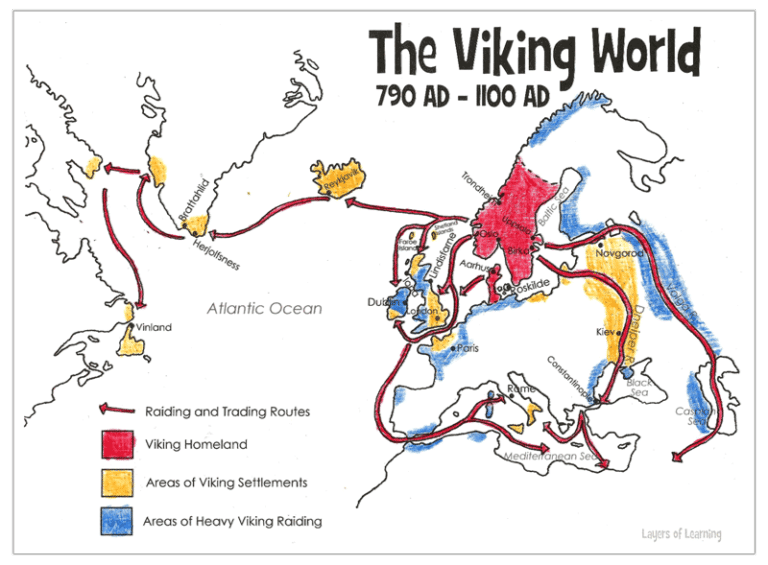 Map of the Viking World and a Viking People Craft - Layers of Learning