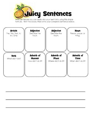 Descriptive Writing with Juicy Sentences - Layers of Learning