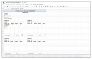 Gradebook - Layers of Learning