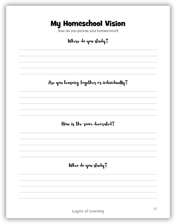 My Homeschool Plan Free Printable - Layers of Learning